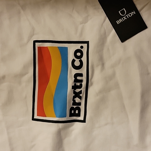 Brixton | Shirts | Nwt Mens Lrg Brixton New Wave Ls Tshirt White Wcolored Logo | Poshmark